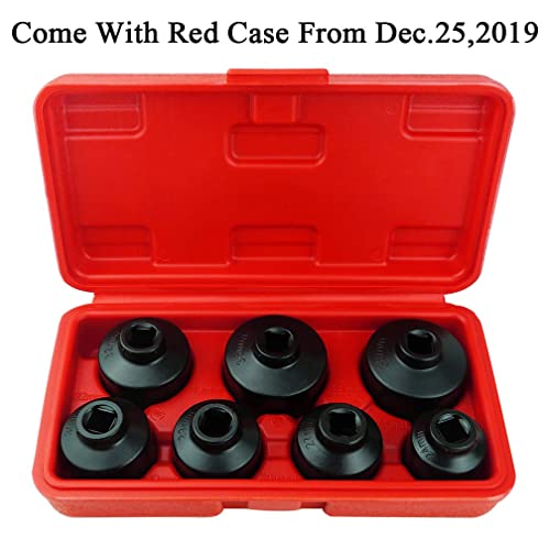iBetter 7-Piece Oil Filter Wrench Set, Black, Aluminum, 24mm-38mm