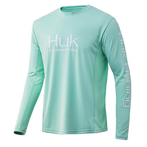 HUK Men's Icon X Long Sleeve Fishing Shirt with Sun Protection, Lichen, X-Large
