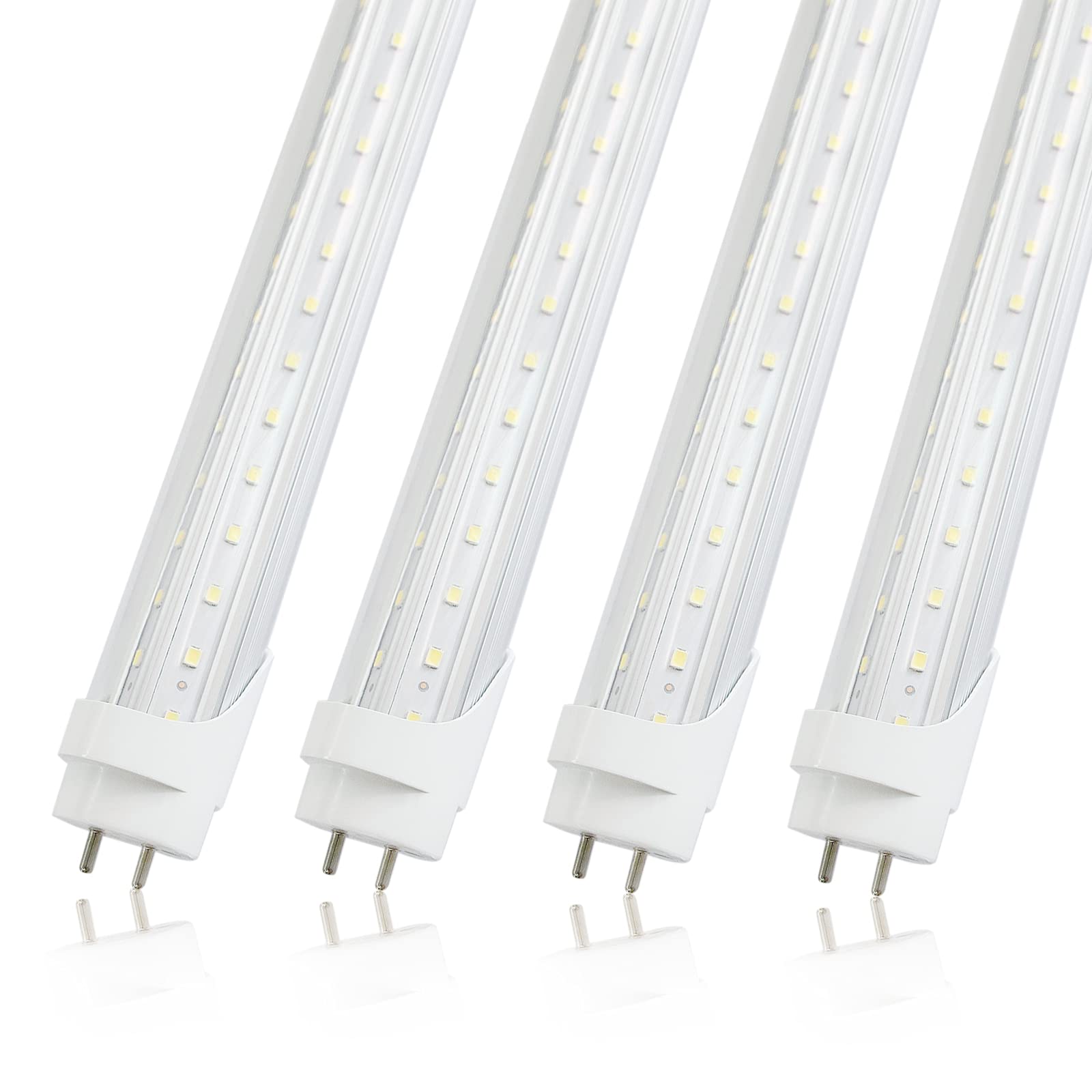 JEVCLED T8 T10 T12 2FT LED Bulb High Brightness Fluorescent Lamp Store Light 6000K T8 G13 2340Lumens 18W Replacement Fluorescent Lamp 45W, Ballast Bypass, Double-Ended Power Supply Pack-4