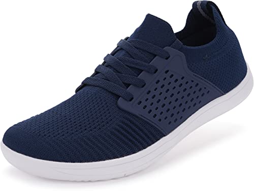 WHITIN Men's Extra Wide Width Trail Running Shoes Minimalist Barefoot Size 11W Gym Workout Fitness Low Zero Drop Sneakers Weightlifting Blue 44