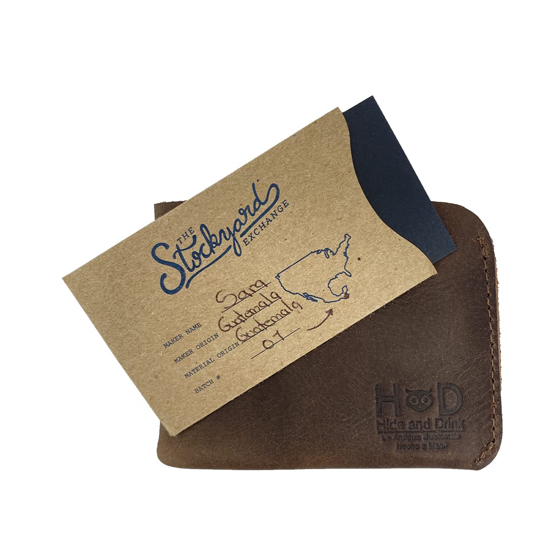 Hide & Drink, Classic Slimfold Wallet, Card Organizer Holder, Travel Accessory, Full Grain Leather, Handmade (Bourbon Brown)