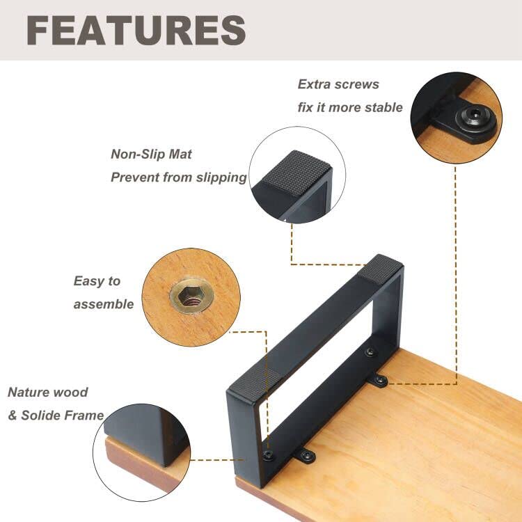 Wood Step Stool with 350 lbs Load Capacity, One Step Stools for Adults Kids Seniors with Non-Slip Mat, Sturdy Stepping Stool for AdultsSuitable for Bedroom Kitchen Bathroom