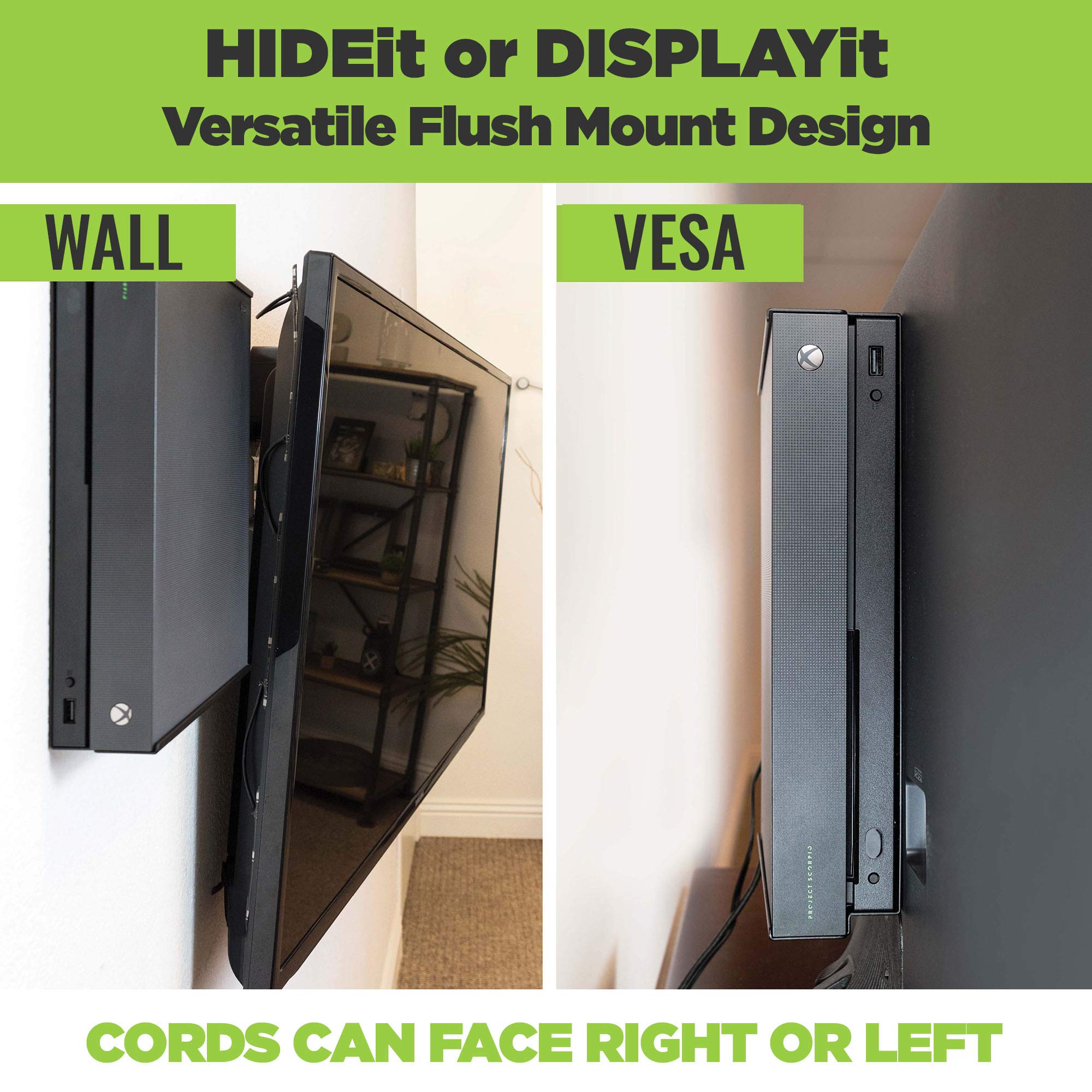 HIDEit Mounts X1X Wall Mount for Xbox One X - Made in USA White Steel Mount for Xbox One X White to Safely Store Your Xbox One X Near or Behind TV