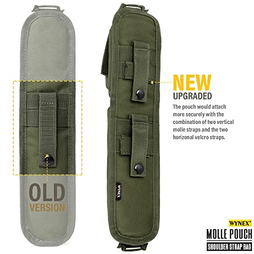 WYNEX Tactical Molle Accessory Pouch, Backpack Shoulder Strap Bag Shoulder Tape Additional Bag Multifunctional Hunting Tools Pouch, Nylon Fabric, Army Green