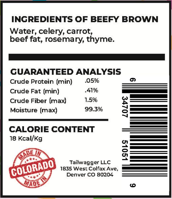 Tailwagger Beefy Brown Ale Bone Broth for Dogs, 12 oz