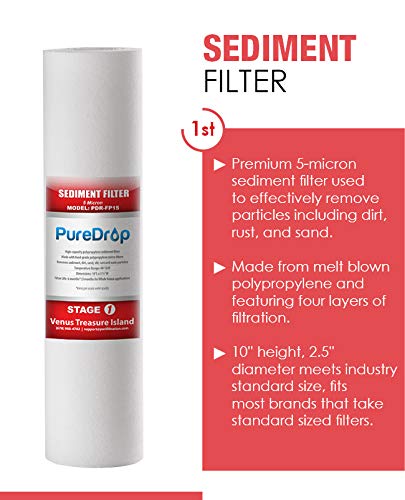 PureDrop PDR-F7RO Replacement Water Filter Pack, White