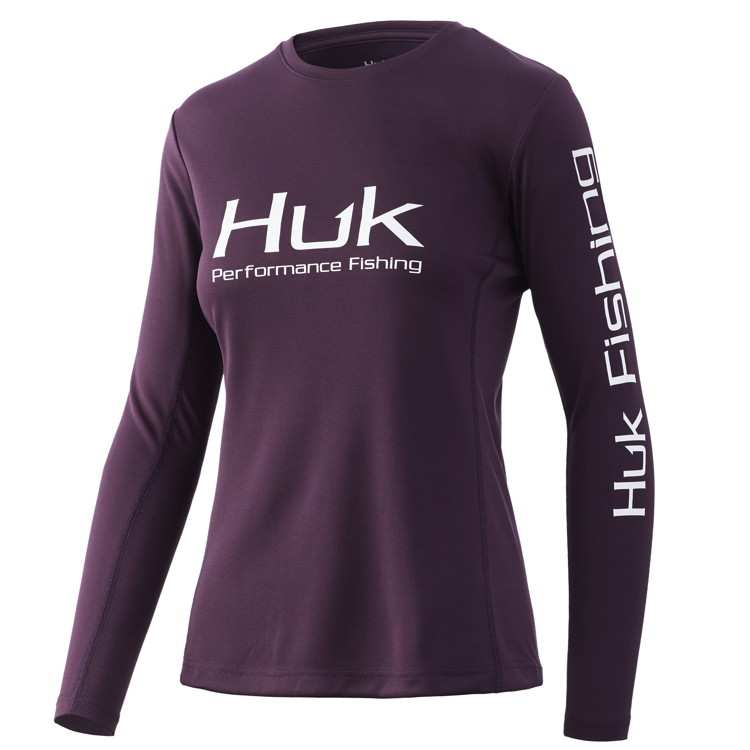 HUK Women's Standard Icon X Long Sleeve Fishing Shirt with Sun Protection, BlackBerry, Small