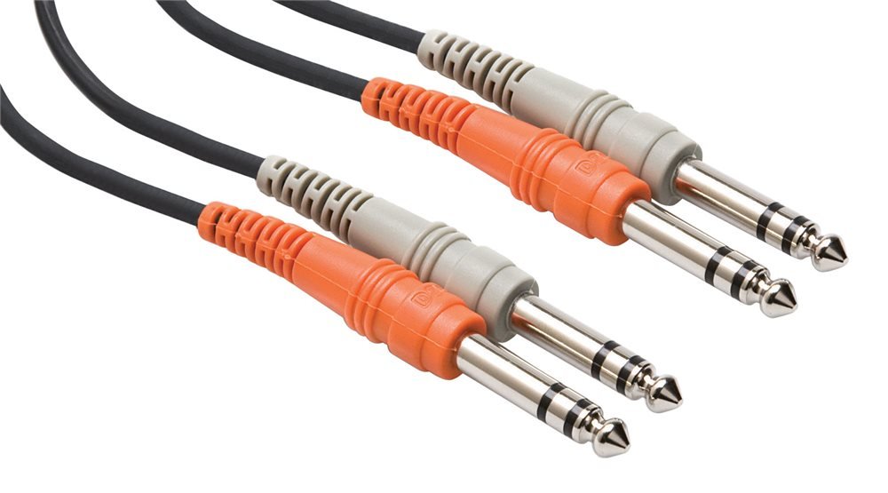 Hosa CSS-201 Dual 1/4" TRS to Dual 1/4" TRS Stereo Interconnect Cable, 1 Meter