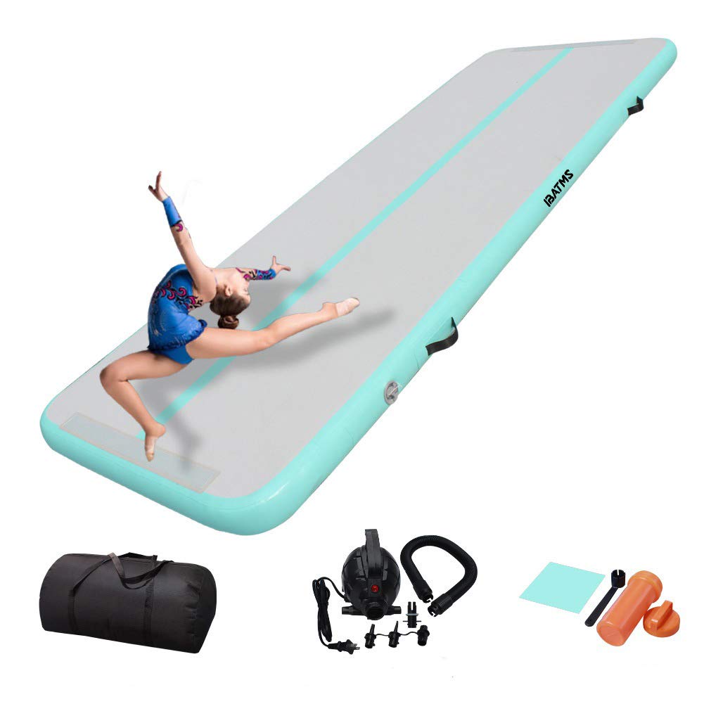 IBATMS Air Tumbling Mat Tumble Track,16ft Inflatable Gymnastics Air Mat for Gymnastics Training/Home Use/Cheerleading/Yoga/Water