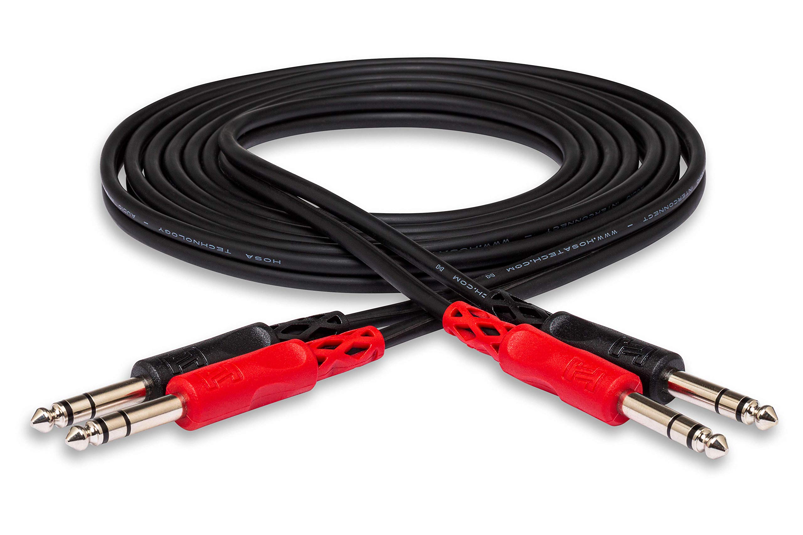 HOSA CSS-204 Dual 1/4" TRS to Dual 1/4" TRS Stereo Interconnect Cable, 4 Meters & CMP-159 3.5 mm TRS to Dual 1/4" TS Stereo Breakout Cable, 10 Feet