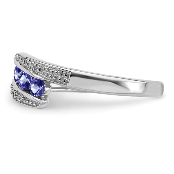 IceCarats 925 Sterling Silver Blue Tanzanite Diamond Ring Gemstone Band Size 6