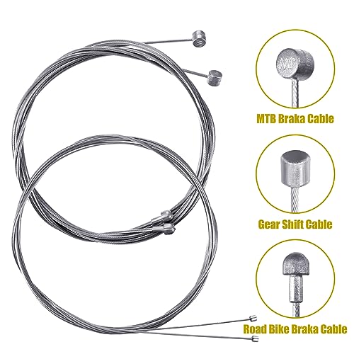Universal Bicycle Transmission Line Bicycle Shift Derailleur Cable and Brake Cable Kit for Bicycle Mountain Road Bike Repair (Yellow)