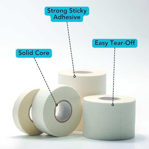 Iconikal White Athletic Tape (4 Pack), Easy Tear Sports Tape, 1.5β x 24 Feet (8 Yards) Each Roll, Extra Strong, No Sticky Residue