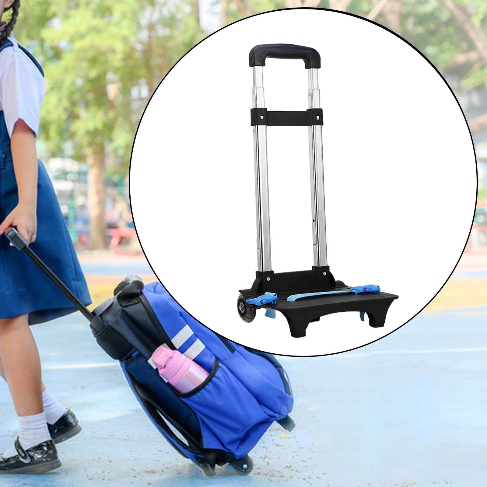 predolo Backpack Hand Truck, Backpack Trolley, Foldable with Luggage Strap Wheeled Hand Trolley, Folding Trolley Cart, for Shopping, 2 Wheel Dark Blue