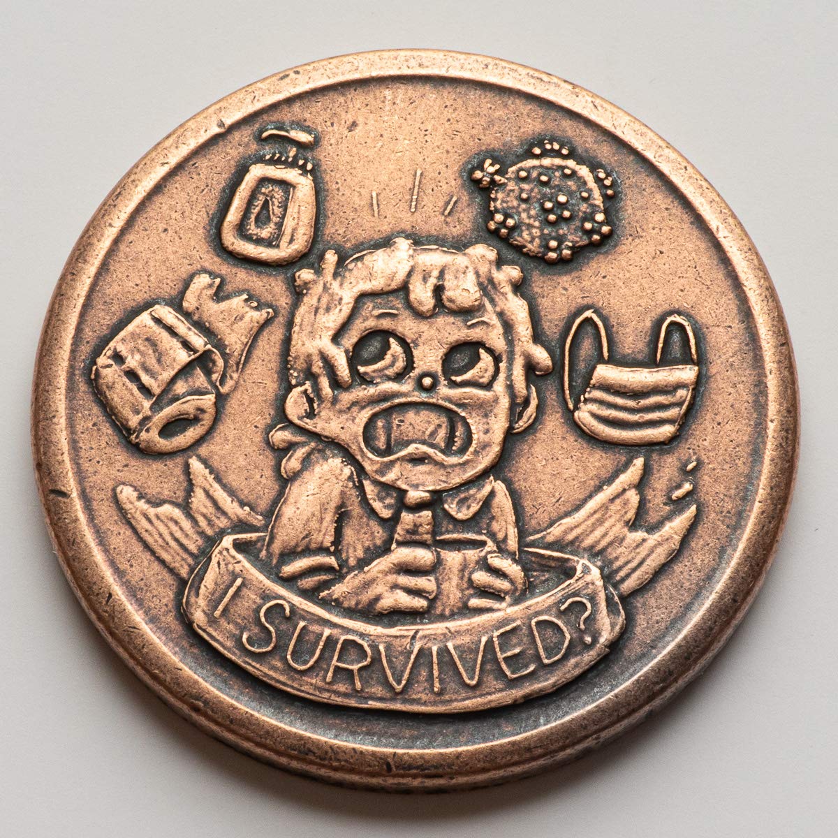 I Survived 2020 Copper Coin - Dumpster Fire Reminder Token
