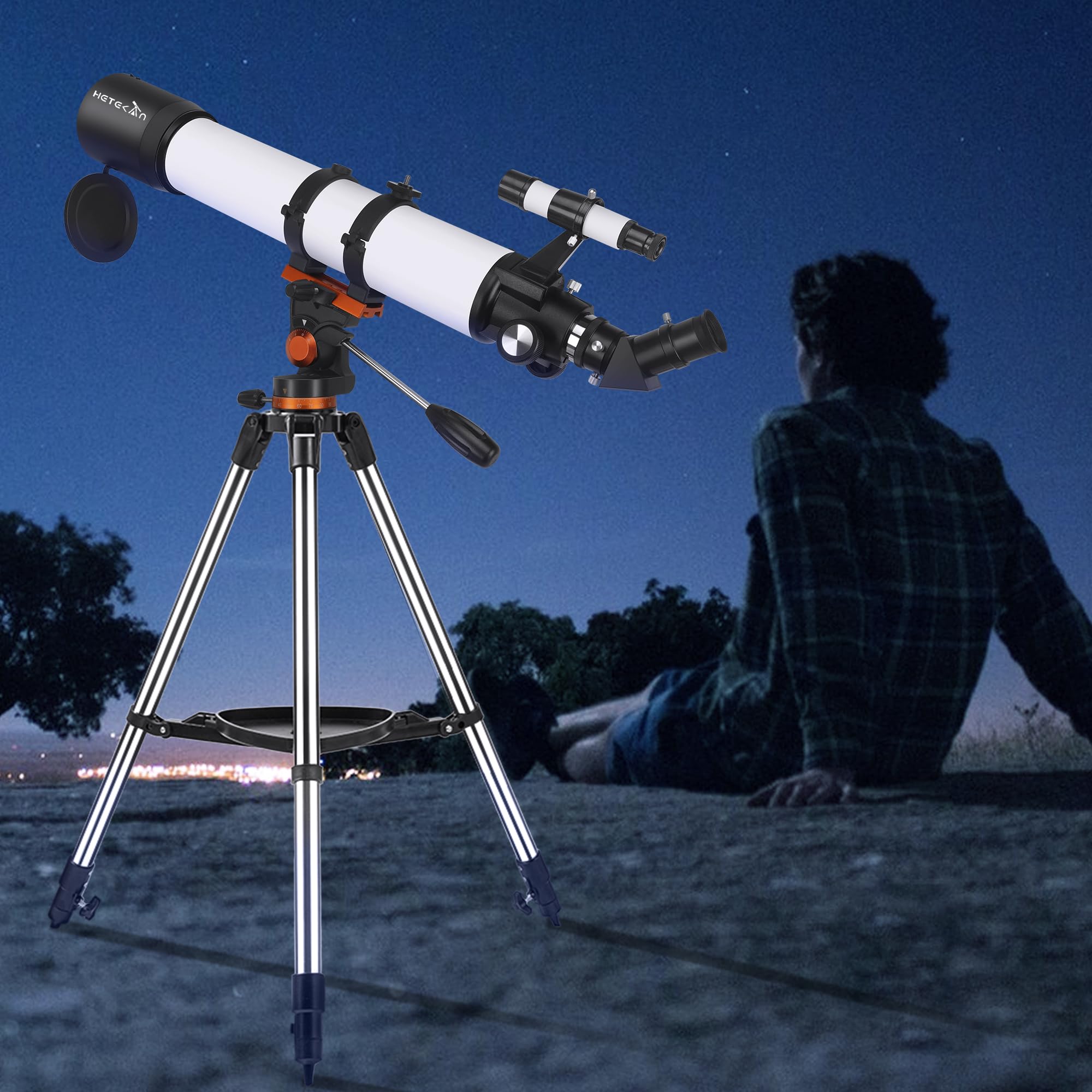 Hetekan Telescopes for Adults Astronomy, Telescope 90mm Aperture 700mm for Adults & Beginners,Refractor Telescope with Tripod, Finderscope and Phone Adapter
