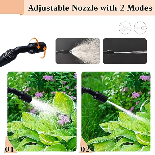 XXXFLOWER 2.1 Gallon Pump Pressure Sprayer, Portable, 8L Pressurized Lawn & Garden Water Spray Bottle with Adjustable Shoulder Strap, Pressure Relief Valve, for Yard Lawn Weeds Plants(Black