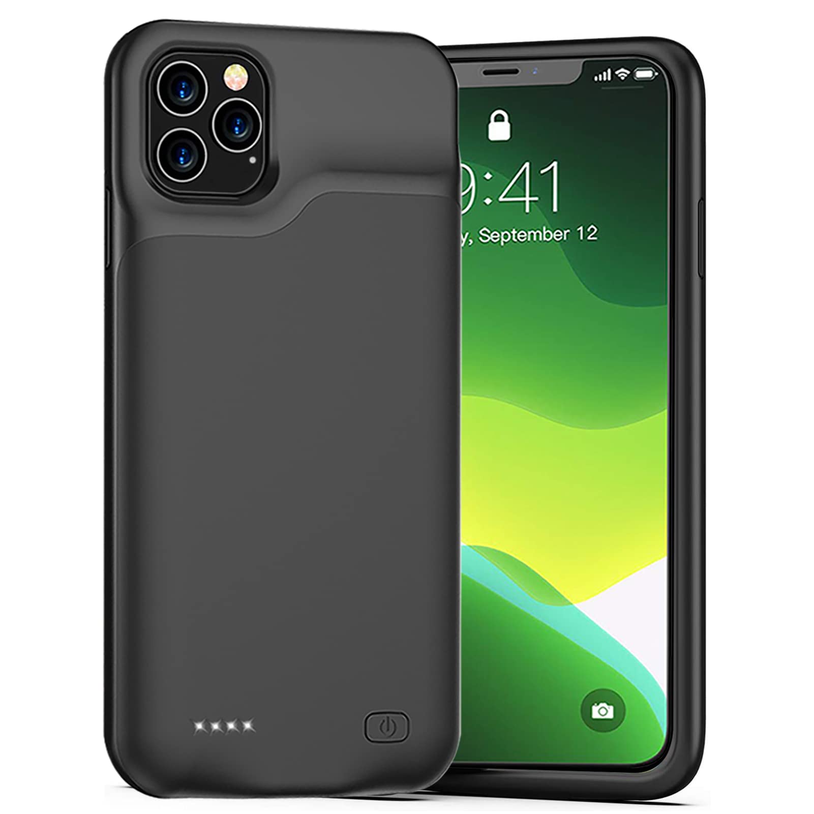 UNLOU Battery Case for iPhone 11 Pro Max, 8500mAh Rechargeable Portable Charging Case for iPhone 11 Pro Max (6.5 inch) Extended Battery Pack Protective Charger Case (Black)
