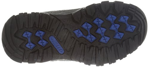 Hi-Tec Unisex-Child Hillside Low WP Jr-K, Charcoal/Blue/Black, 1 M US Little Kid