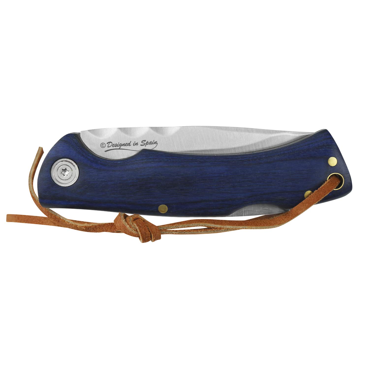 iFIELD Folding Knife Camper EL29039, Blue Stamina Handle, with Cord, 3.3 inch Stainless Steel Blade, Camping Tool for Fishing, Hunting, Sport Activity.
