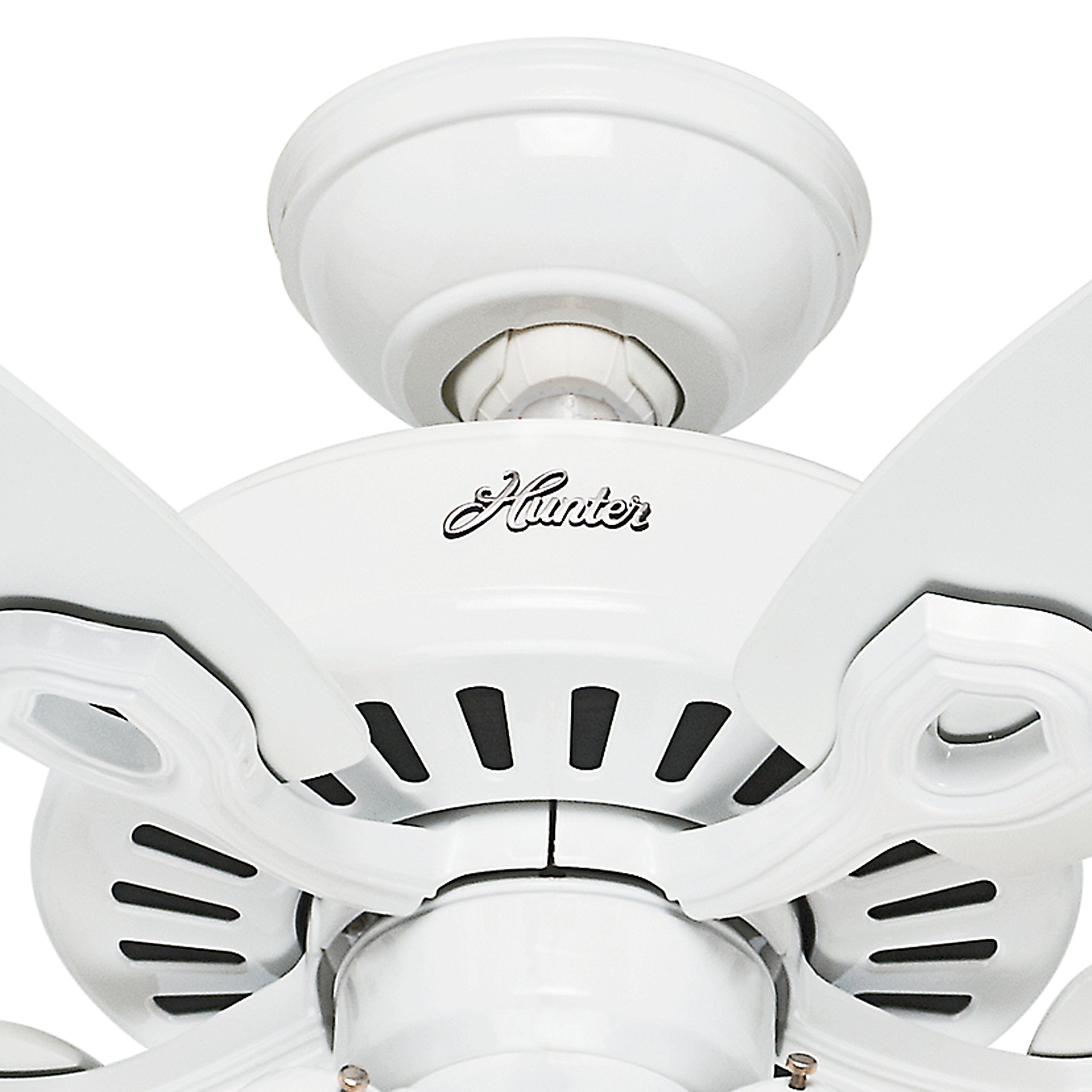 Hunter 52in Snow White Ceiling Fan - Three-Light Fitter with Swirled Marble Glass (Renewed)