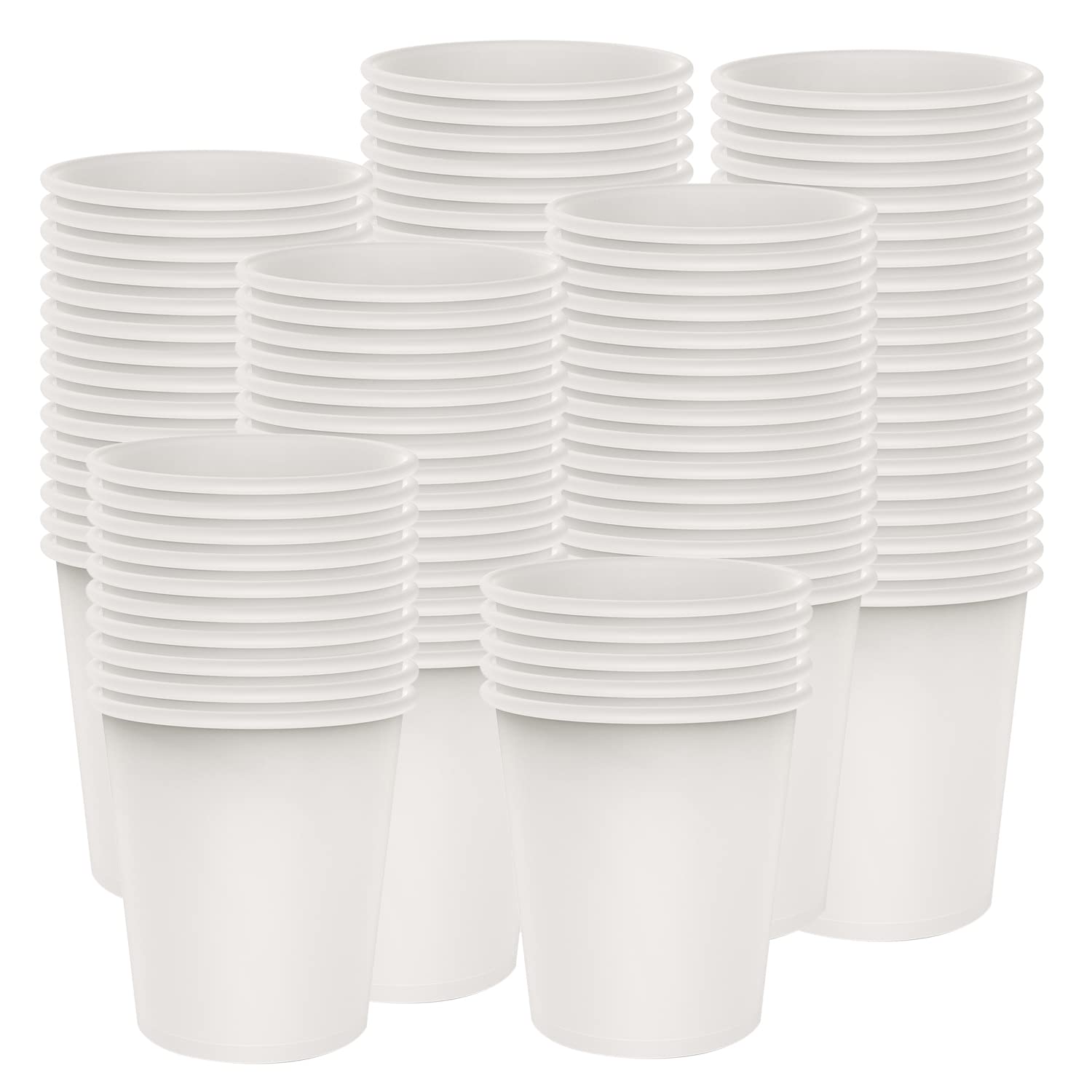 Hulless 100 Pcs 8 Oz Disposable Paper Cups Beverage Drinking Cup Paper Coffee Cups for Hot, Cold Beverages, Water, Juice, Coffee, Tea, Picnic and Party