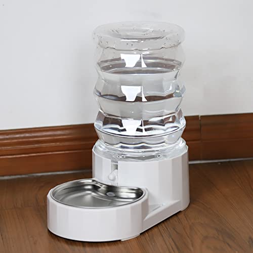 Sfozstra Automatic Pet Water, Cat Feeder, Feeding Bowl, 3L Large Capacity Automatic Dispenser, 100% BPA-Free,Stainless Steel Gravity Pet Water Dispenser