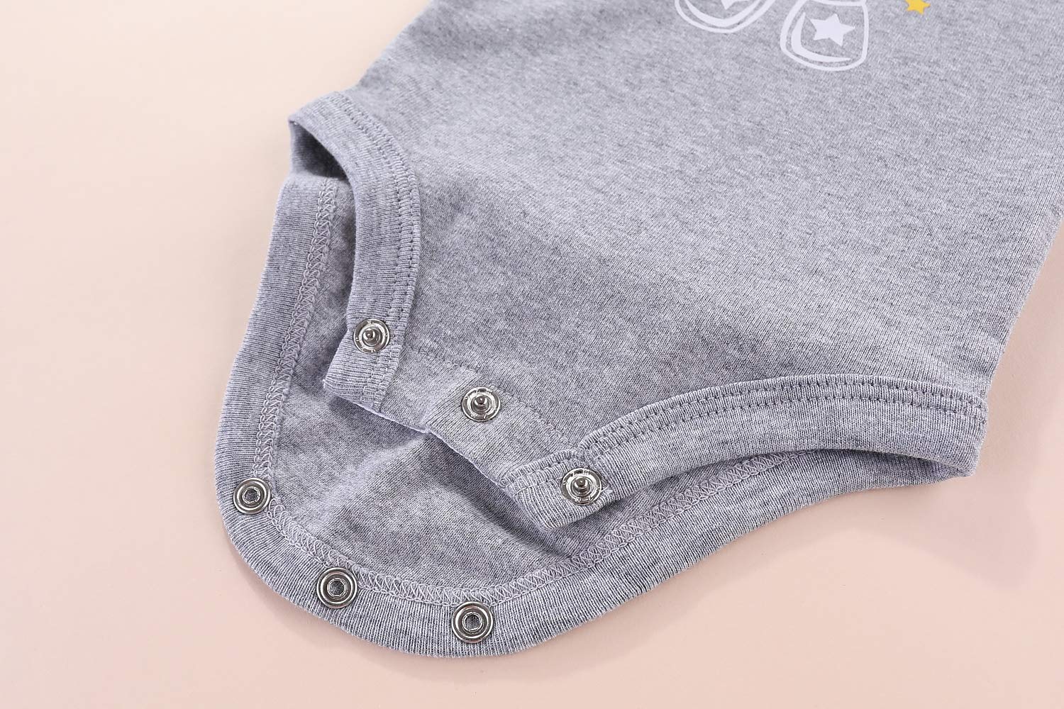 Infant Bodysuit My First New Year Romper Outfit Newborn Baby Long Sleeve One-piece Jumpsuit (gray, 0-3 Months)