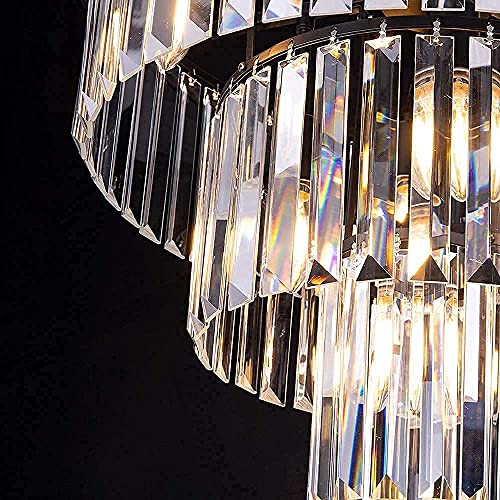 Wellmet Crystal Chandelier, Contemporary Modern Chandeliers Adjustable for Living Room, Dining Room, Pool Table Light, Kitchen Island Lighting