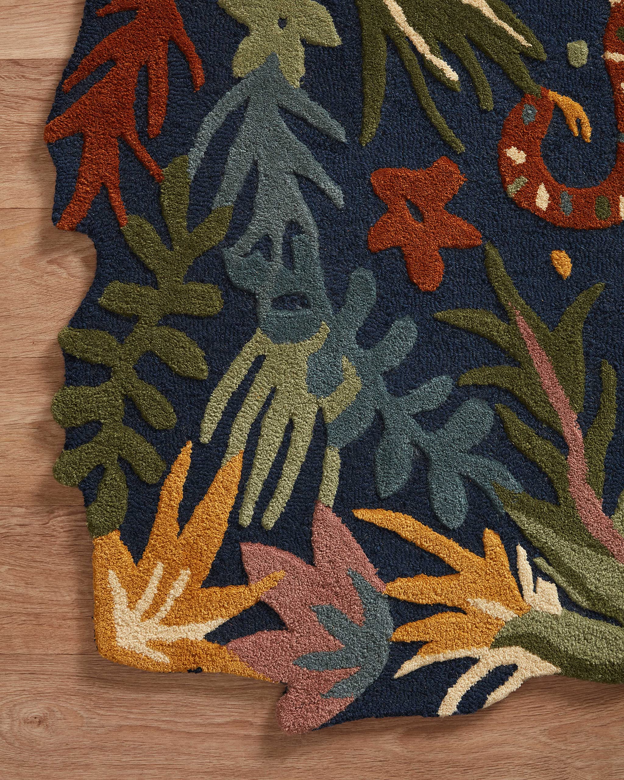 Justina Blakeney x Loloi Optimism Collection OPT-01 Navy / Multi 2'-6" x 7'-6" Runner Rug