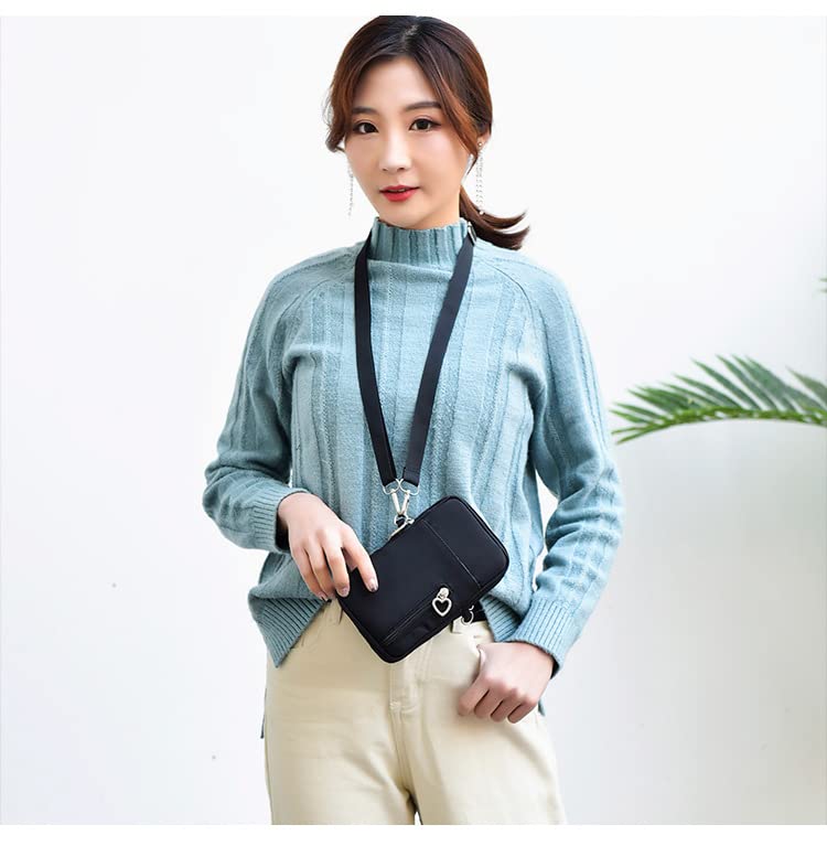 Women Cell Phone Crossboy Purse Small Shoulder Bag Wallet Pouch for Samsung Galaxy A33 A53 A03s A52s Z Fold 4 S22 Ultra S21 FE S20 FE S10 Google Pixel 6a 6 5 4a 5G OnePlus Nord N20 5G (Black)