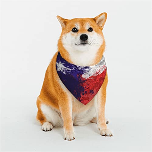 Texas Flag Artwork Reversible Triangle Dog Bandanas, Bibs Scarf Accessories for Pets Dogs Cats Holiday Decor