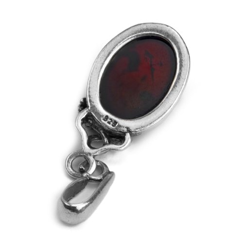 Ian and Valeri Co. Cherry Amber Sterling Silver Classic Grape Leaves Pendant
