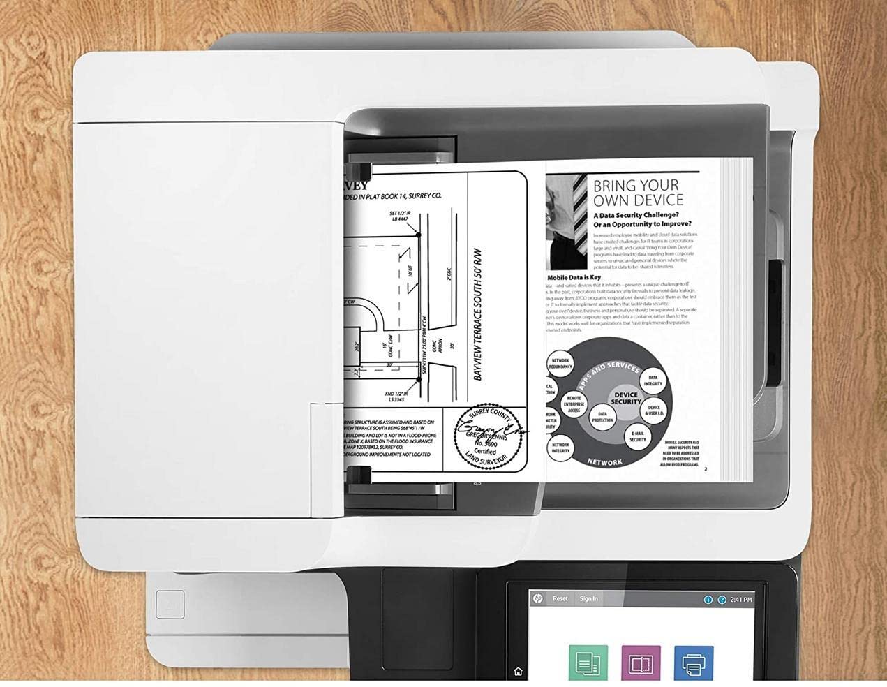 HP LaserJet Enterprise MFP M635h All-In-One Wireless Monochrome Laser Printer - Print Scan Copy Fax - 65 ppm, 1200 dpi, 8" Display, Auto Duplex Printing, 150-sheet ADF, Ethernet, Cbmou External Webcam