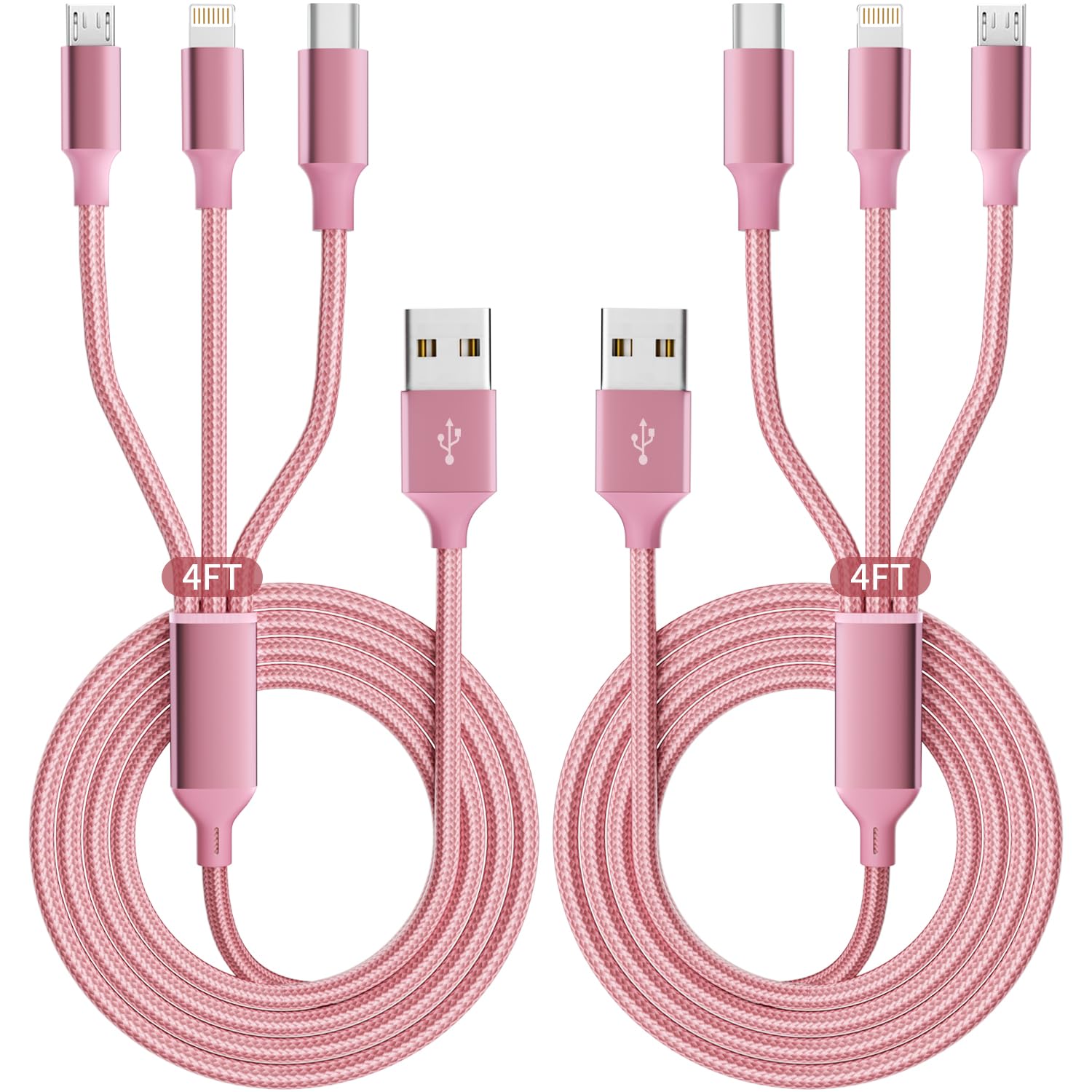 IDISON MFi Certified iPhone Charger, 5Packs(3/3/6/6/10FT) USB Charging Cable Nylon Braided Fast Charging Cord Compatible for iPhones/Pad(Blue White)