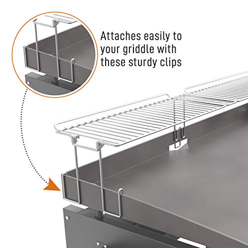 Yukon Glory™ Griddle Warming Rack - Designed for Blackstone Griddles 28" 1517 - New & Improved Design, One-Step Clip on Attachment (Not for Pro-Series)