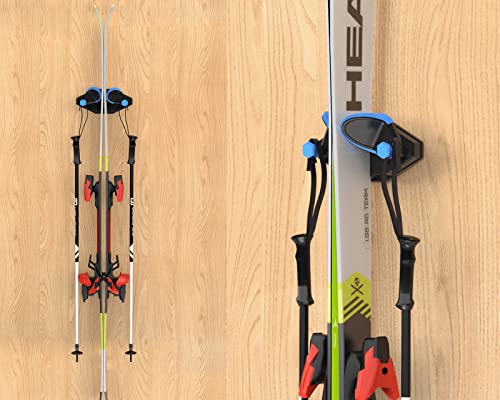 Skifavs Ski Wall Mount, Snowboard Wall Storage Rack, Ski & Snowboard Rack For Garage Wall, Damage-Free Ski Storage Rack, Ski Holders For Wall, Snowboard Display (1 Pack)