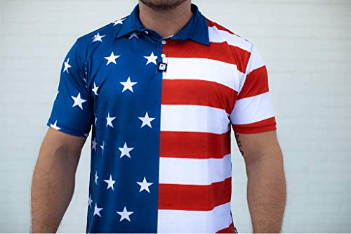 Greater Half USA Flag Golf Polo (S-XXXXL)