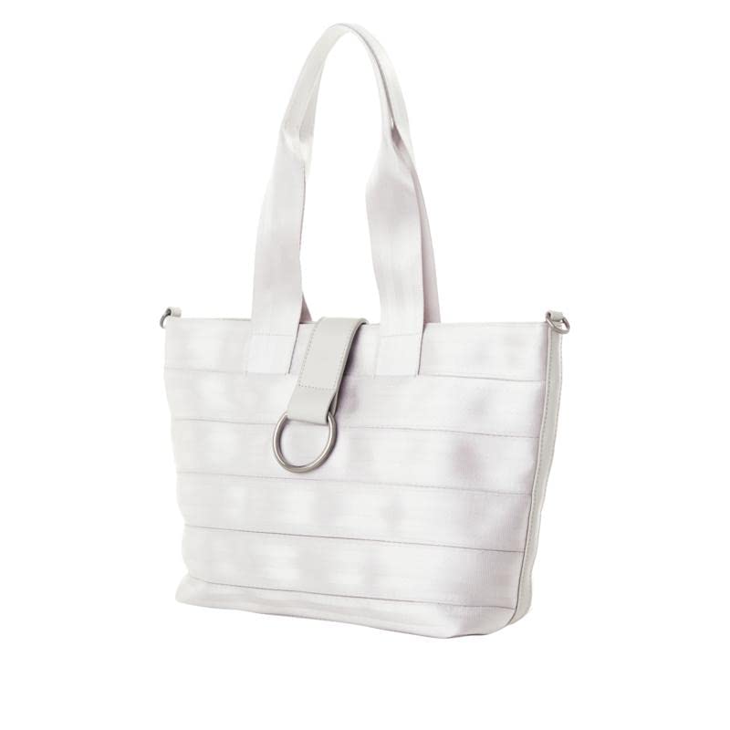Marla Wynne Woven Webbing Front Ring Tote - Silver
