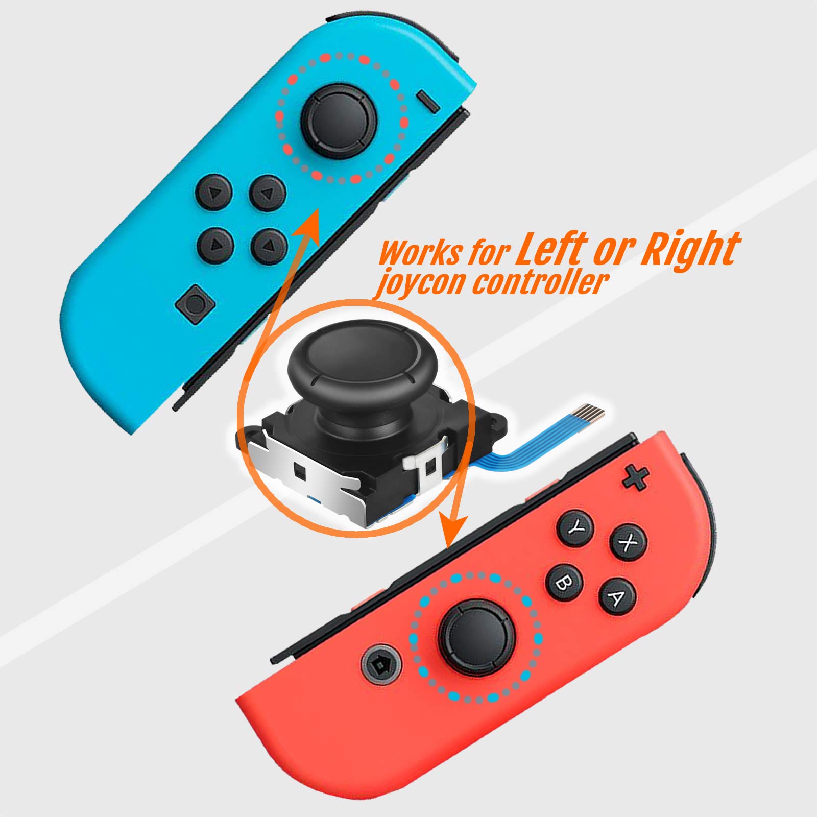 Joycon Joystick Replacement for Nintendo Switch,TEKPREM Repair Tool Kit for JoyCon Controller with 2-Pack Analog Thumb Sticks,Y00 Tripoint and Ph00 Phillips Screwdrivers,Screws,Tweezer and Pry Tools