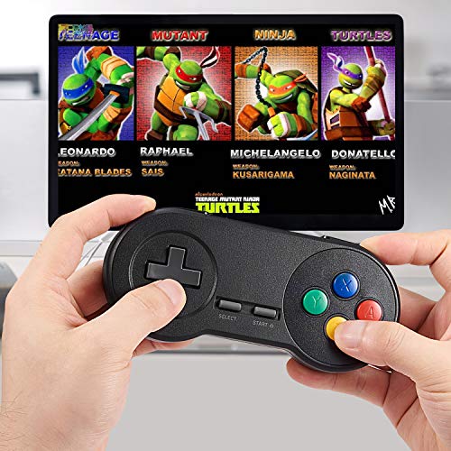 iNNEXT (2 Pack) 2.4GHz Wireless USB SNES Style Controller Compatible with Super Retro Games, Game pad for Windows PC MAC Linux Raspberry Pi Emulator [Rechargeable] [Plug & Play]