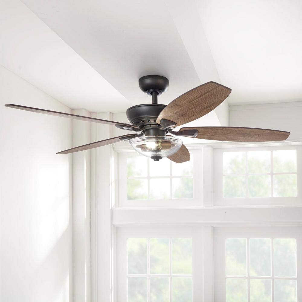 Home Decorators Collection Connor 54 in. LED Seville Bronze Dual-Mount Ceiling Fan with Light Kit and Remote Control