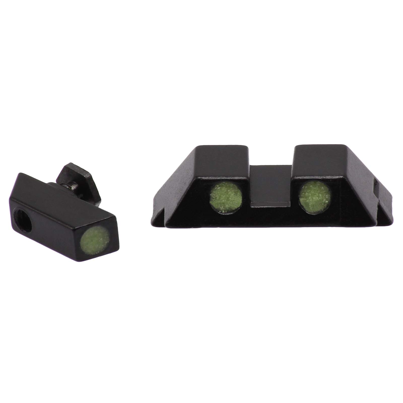 Hygoo Luminous Glow in Dark Fiber Opitc Front and Rear Pistol Sight Compatible with Glock 17, 19, 22, 23, 24, 26, 27, 33, 34, 35