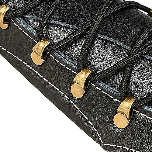 Huntingdoor Arm Guards Archery Leather Arm Protector Soft 3 Finger Archery Glove Black and Brown