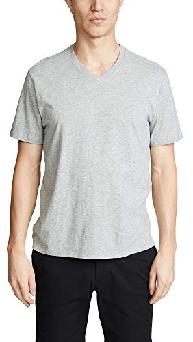 Vince Men's V-Neck T-Shirt, Heather Steel, Large