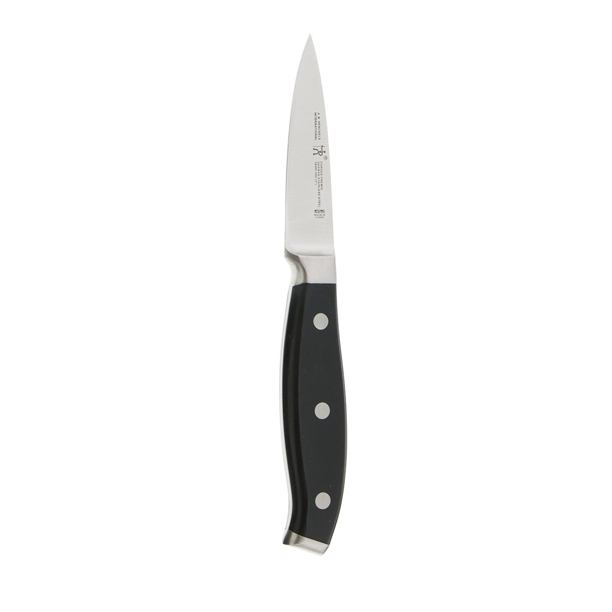 HENCKELS Forged Premio 14-pc Knife Set with Block, Chef Knife, Paring Knife, Utility Knife, Steak Knife Set, Black, Stainless Steel