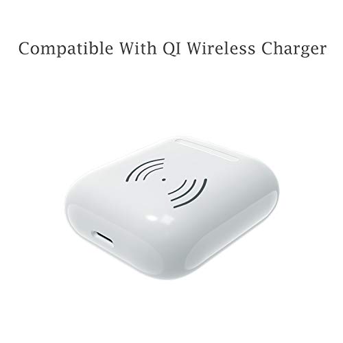 ifctn Wireless Charging Case Replacement Compatible with AirPods Built-in Battery Charge Up to 5 Times with Pairing Sync Button