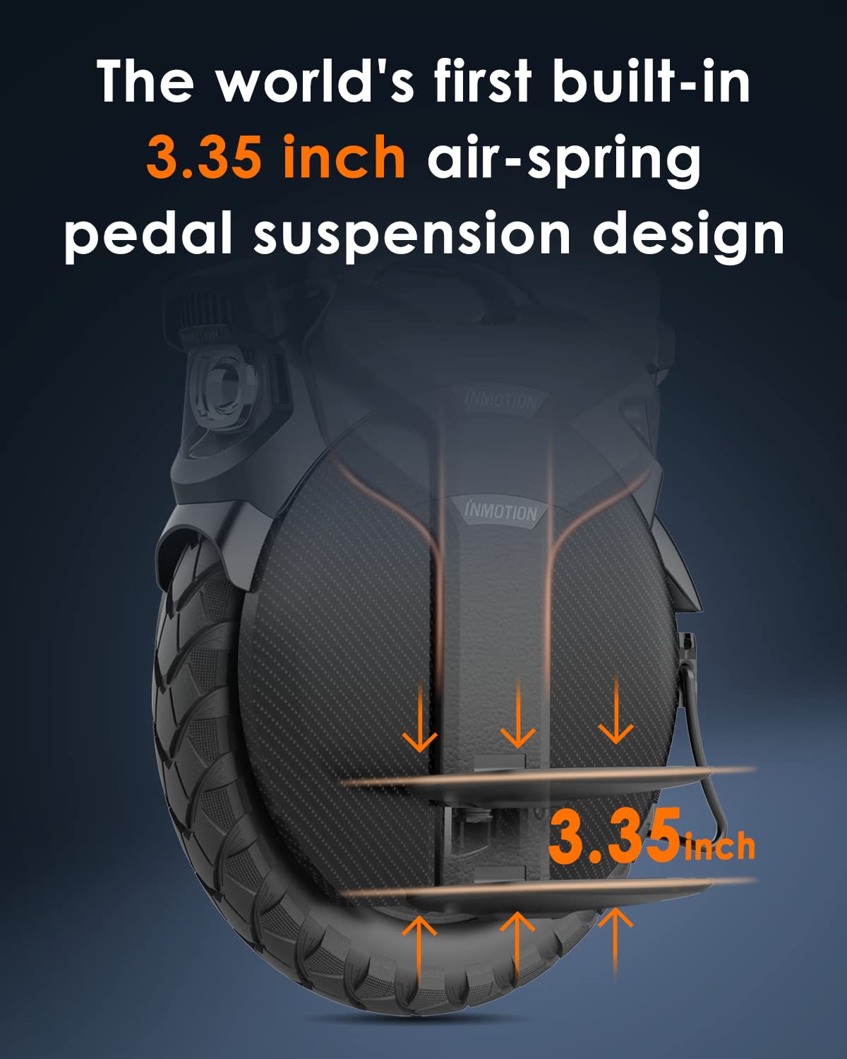 INMOTION V11 Electric Unicycle - 18 Inch Self-Balancing Monowheel, Equipped with 3.35'' Air Suspension, 75 Miles Long Range, Maximum Speed of 34MPH and 35° Climbing Ability