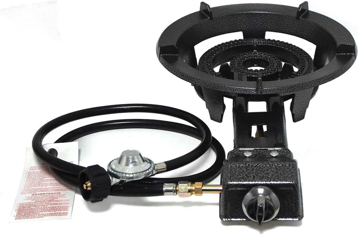 HTTMT- Outdoor 10KW/34000 BTU Power Caming Portable Propane Gas Burner Stove w/hose Jumbo Super Supergas Camp Camping Tailgating Gas Fire [P/N: ET-COOK008-RAW]
