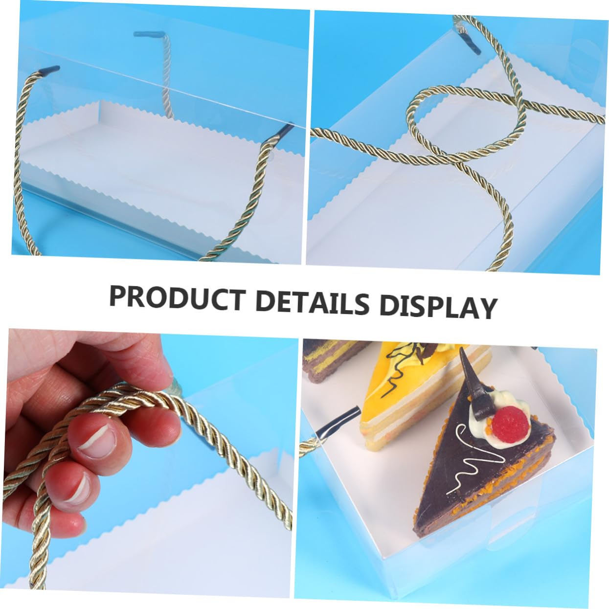 HEALLILY 4pcs Box Cake Box Containers with Lids Hand-held Cake Case Cupcake Tier Stand Disposable Cake Container Portable Gift Case Cake Container with Lid Cake Boards The Pet Mini Bread